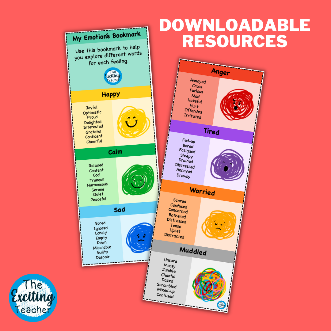 Emotion’s Synonyms Bookmark – Exciting Teacher – Member's Club