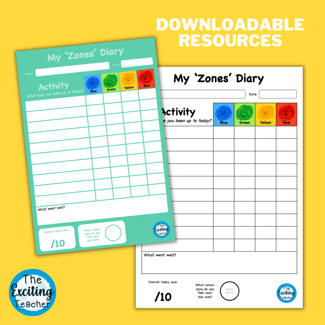 My Zones Diary: A ‘Behaviour’ Log – Exciting Teacher – Member's Club