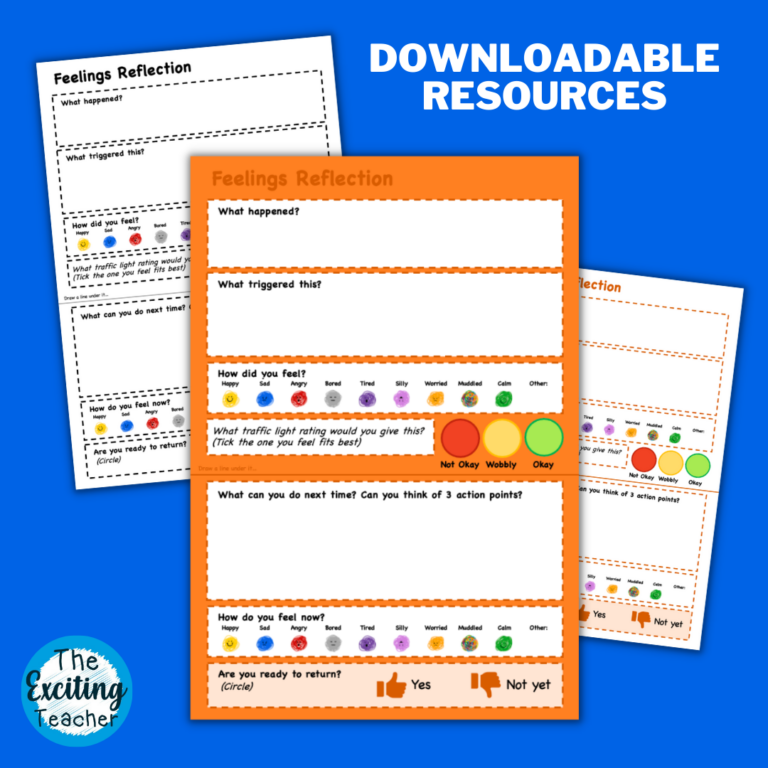 Feelings (Incident) Reflection Log – Exciting Teacher – Member's Club