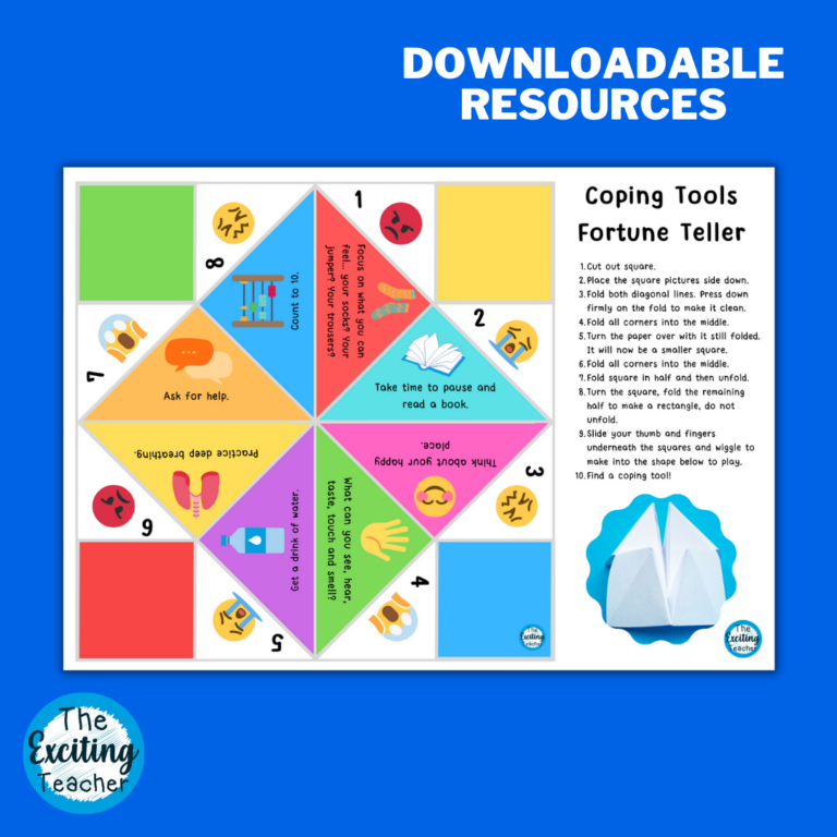 My Coping Plan Fortune Teller – Exciting Teacher – Member's Club