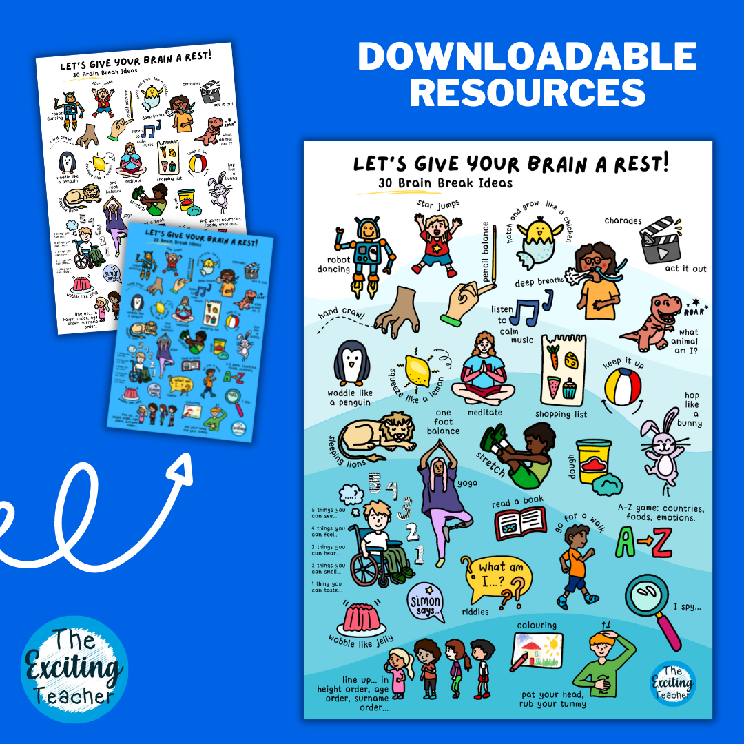 30 Brain Break Ideas – Let’s Give Your Brain a Rest – Exciting Teacher ...