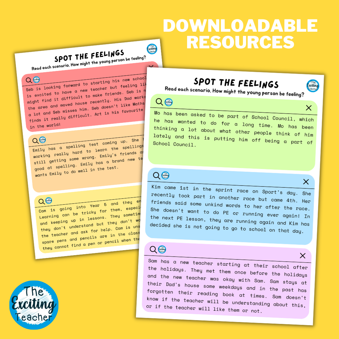 Spot the Feelings: Social Stories about BIG Emotions – Exciting Teacher ...