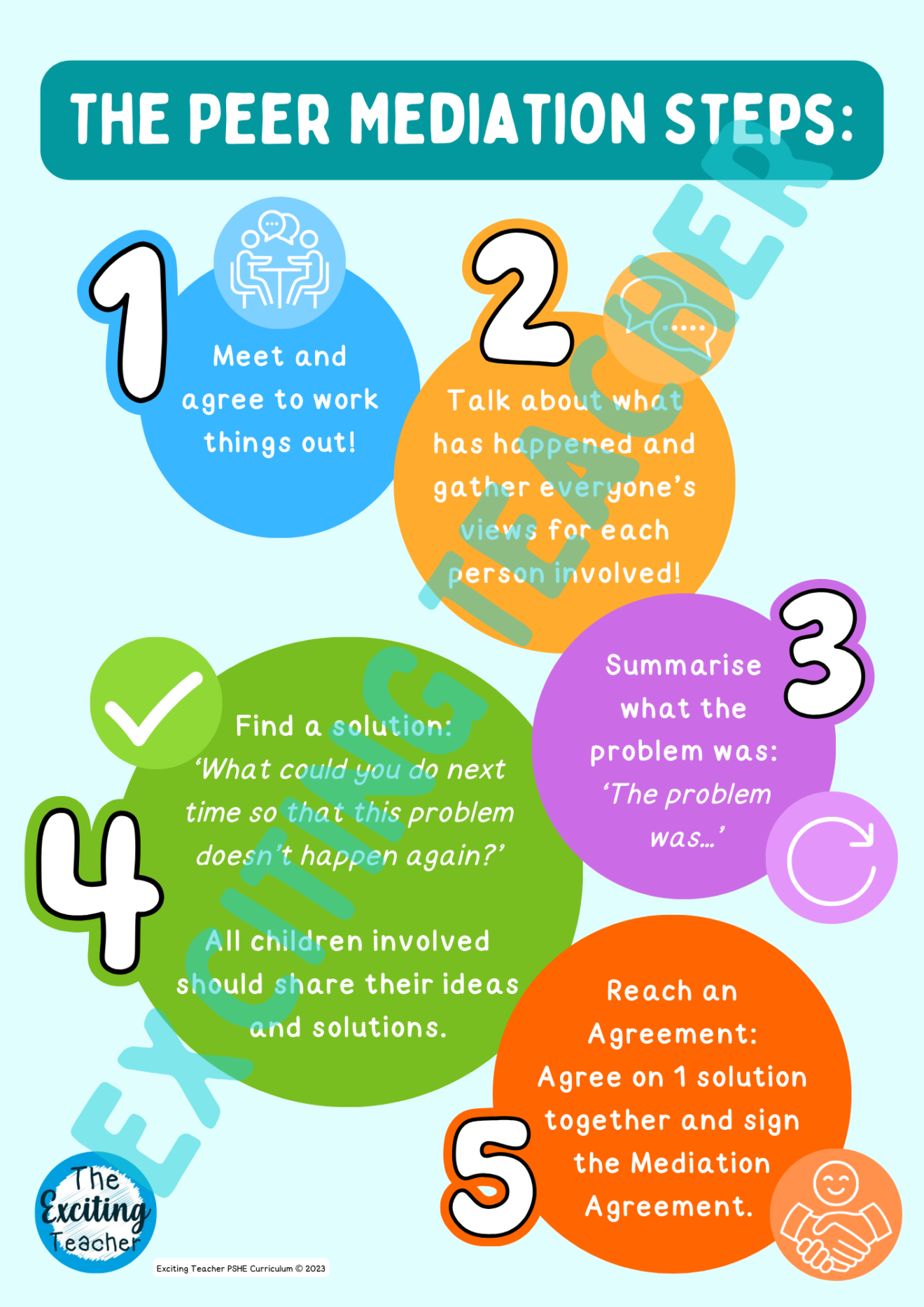 Peer Mediation Guide & Session Pack – Exciting Teacher – Member's Club