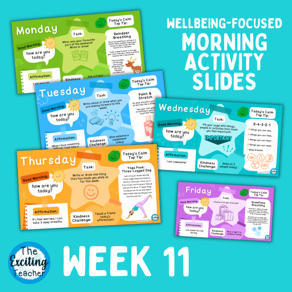 Morning Activity Slides Mindfulness And Wellbeing Focused Exciting