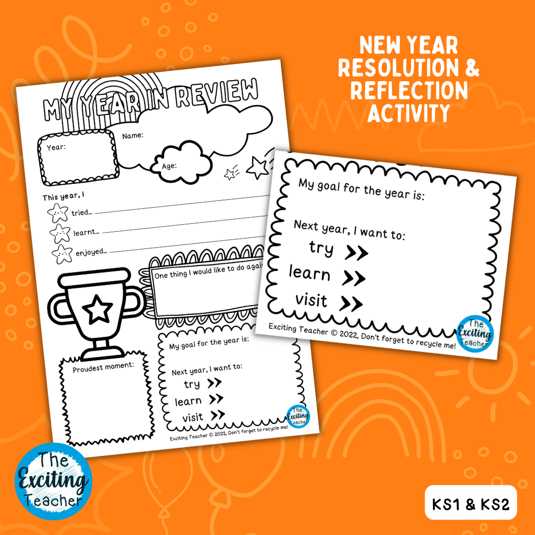 My Year in Review: Reflective Journaling Prompt Sheet – Exciting ...