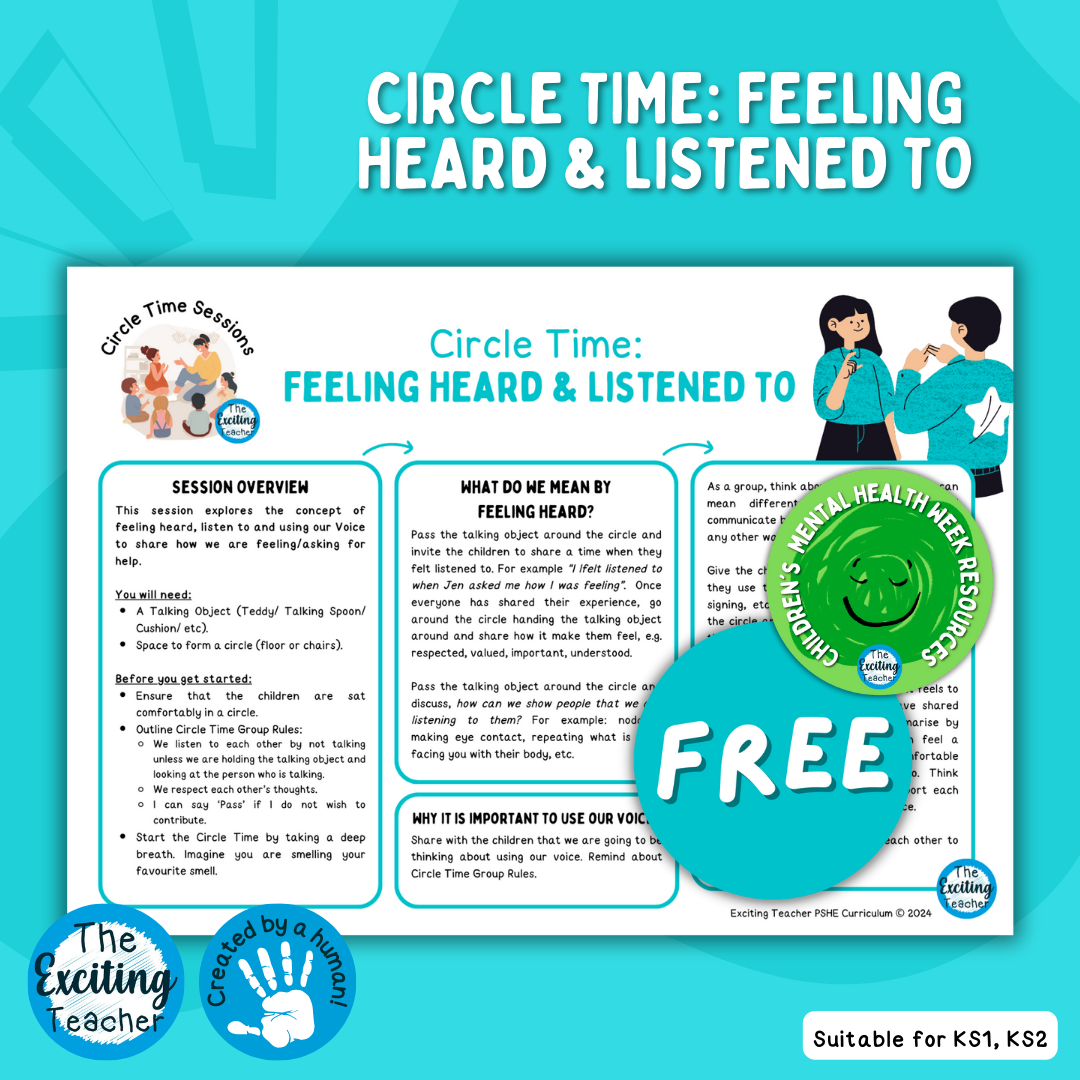 FREE: ‘Feeling Heard & Listened To’ Circle Time Session Plan (Children ...