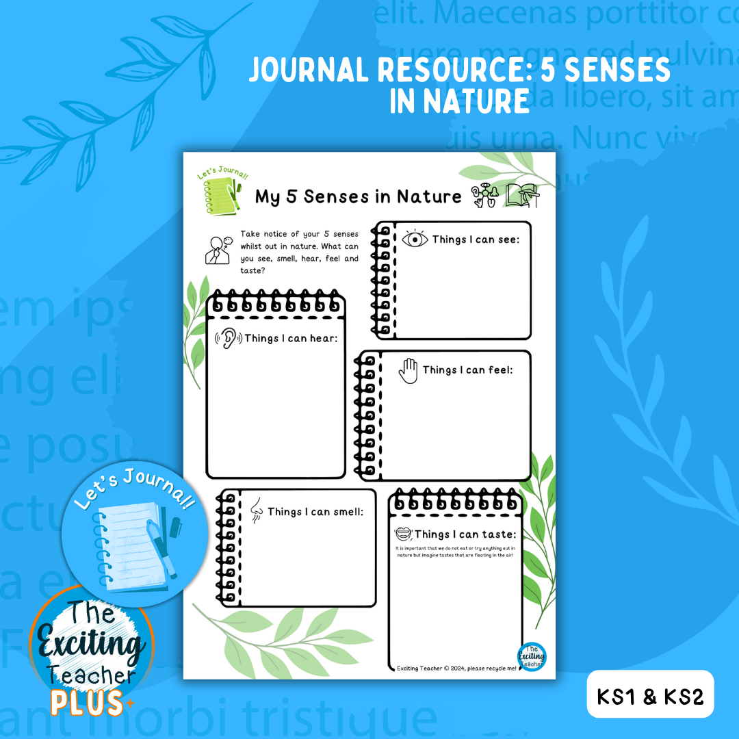 Let’s Journal: ‘My 5 Senses in Nature’ Journaling Prompt Sheet ...